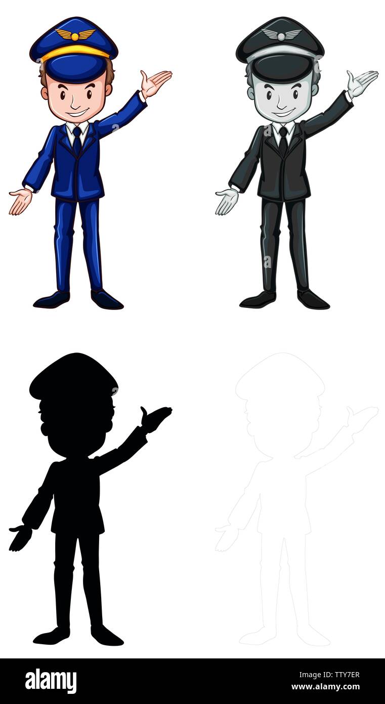 Set of different styled pilot illustration Stock Vector Image & Art - Alamy