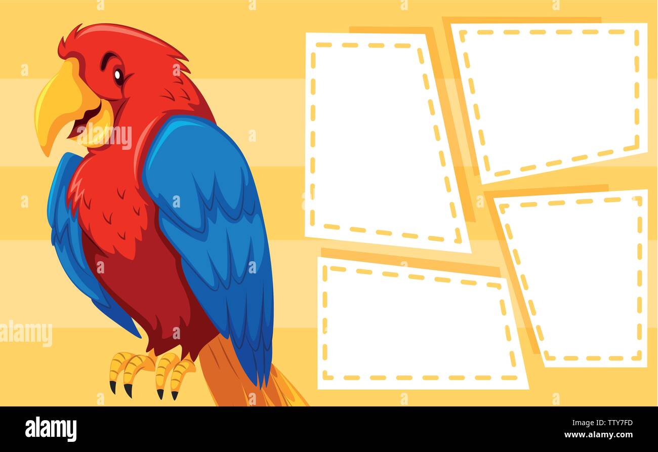 Parrot on note template illustration Stock Vector Image & Art - Alamy