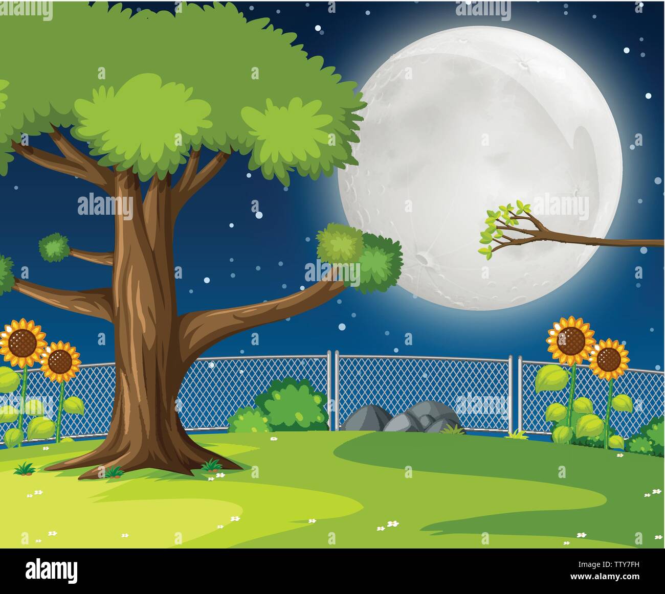A night garden background illustration Stock Vector Image & Art - Alamy