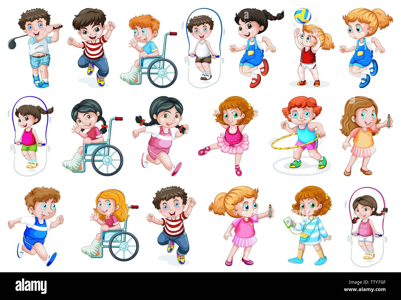 Set of children character illustration Stock Vector Image & Art - Alamy
