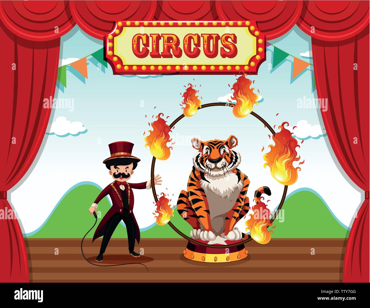 A magician perform on stage illustration Stock Vector Image & Art - Alamy