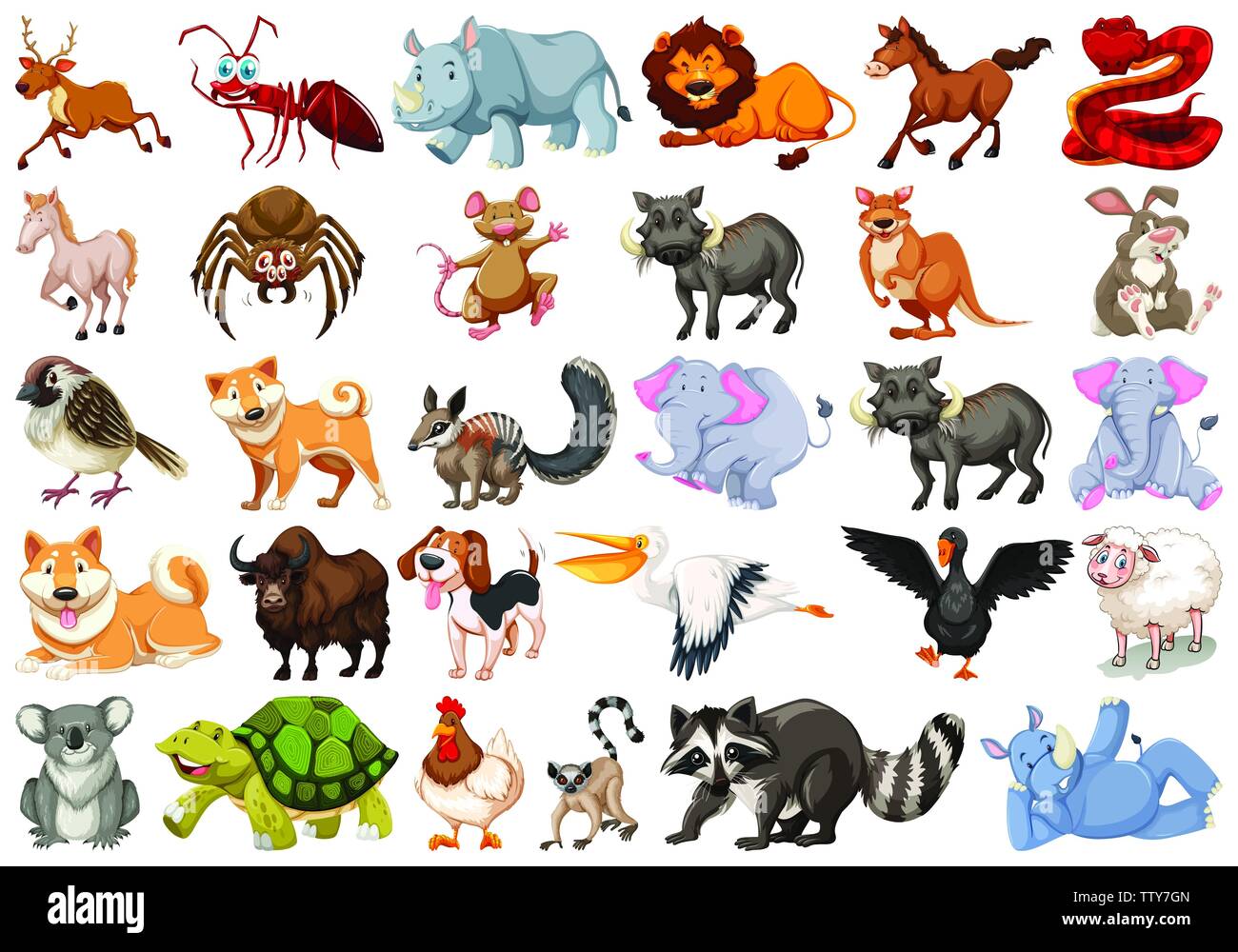Set of different animal illustration Stock Vector Image & Art - Alamy