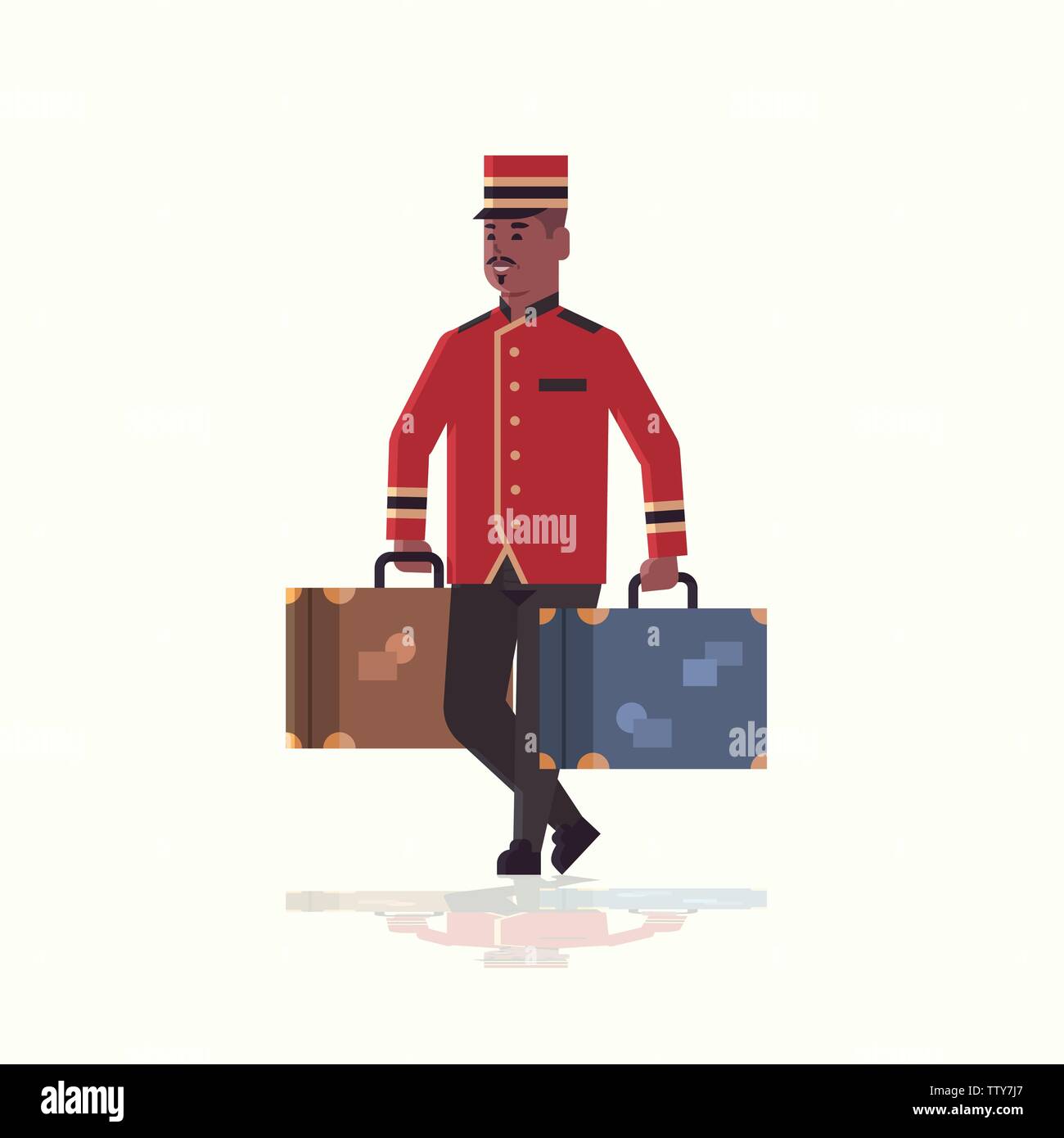 Bell boy in hotel Cut Out Stock Images & Pictures - Alamy