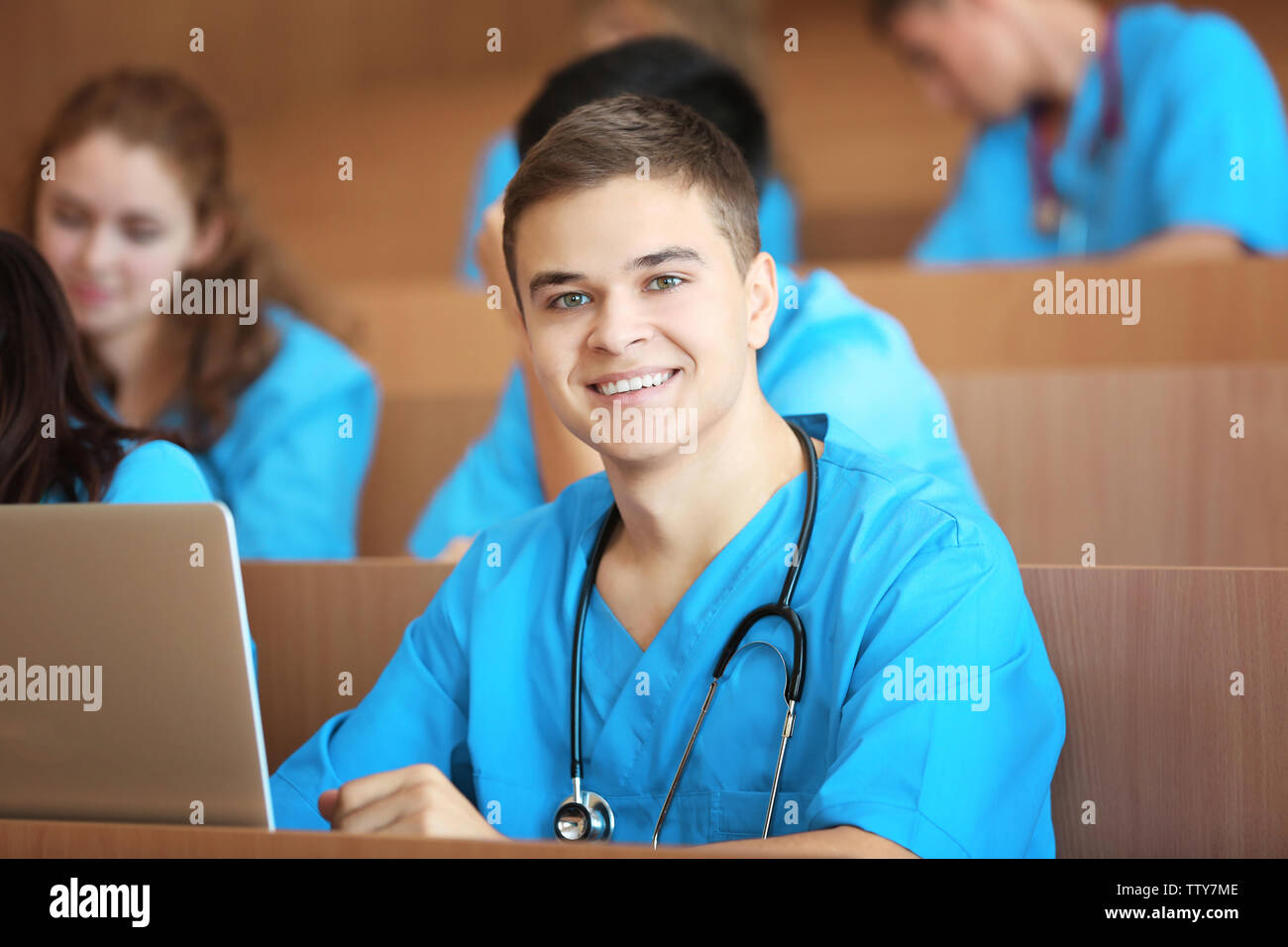 Smart medical students at lecture indoors Stock Photo - Alamy