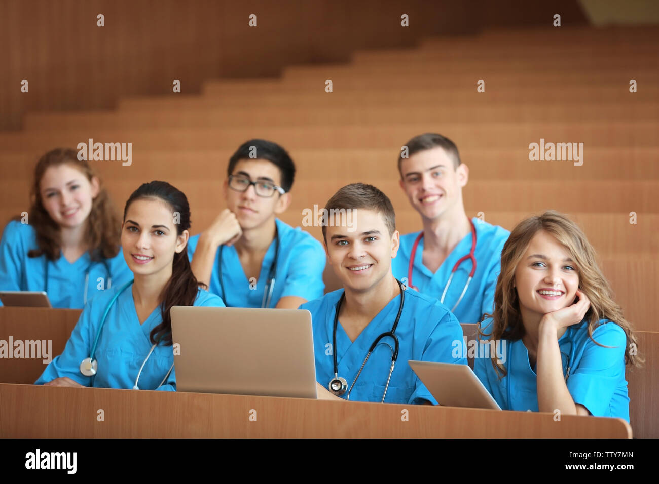 Smart medical students at lecture indoors Stock Photo - Alamy