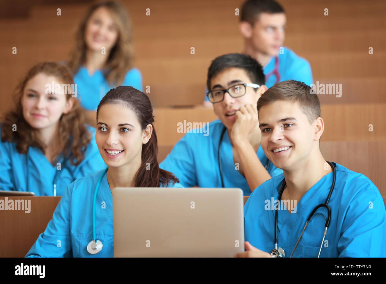 Smart medical students at lecture indoors Stock Photo - Alamy