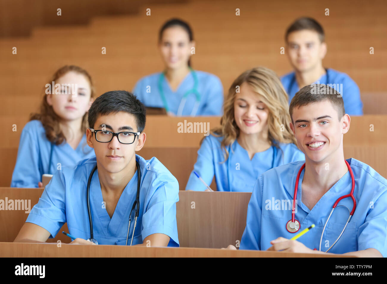 Smart medical students at lecture indoors Stock Photo - Alamy