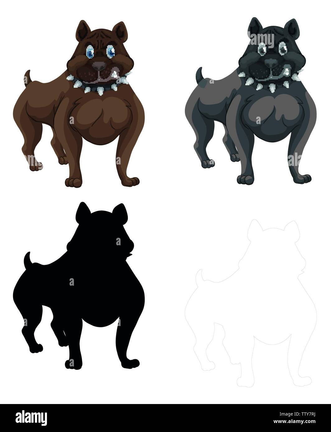 Set of pitbull dog illustration Stock Vector Image & Art - Alamy