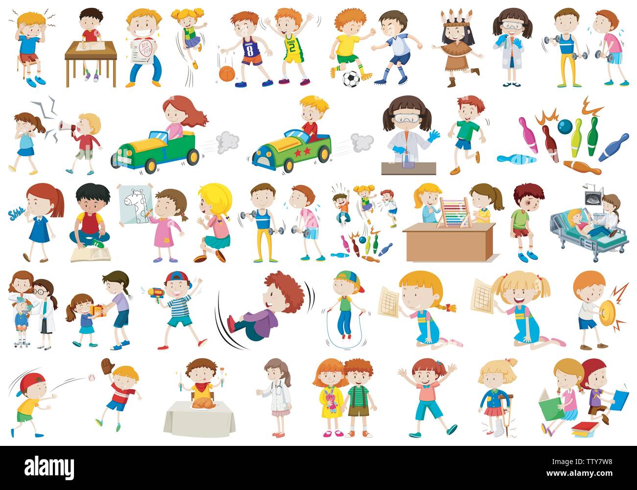 Set of children character illustration Stock Vector Image & Art - Alamy