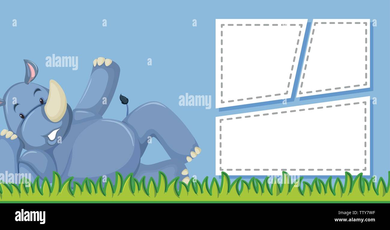 Rhino with template frame illustration Stock Vector Image & Art - Alamy