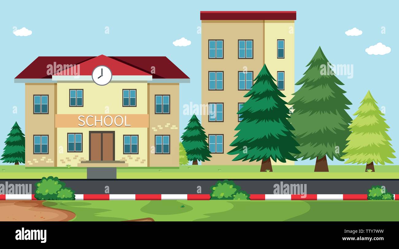 A simple school background illustration Stock Vector Image & Art - Alamy