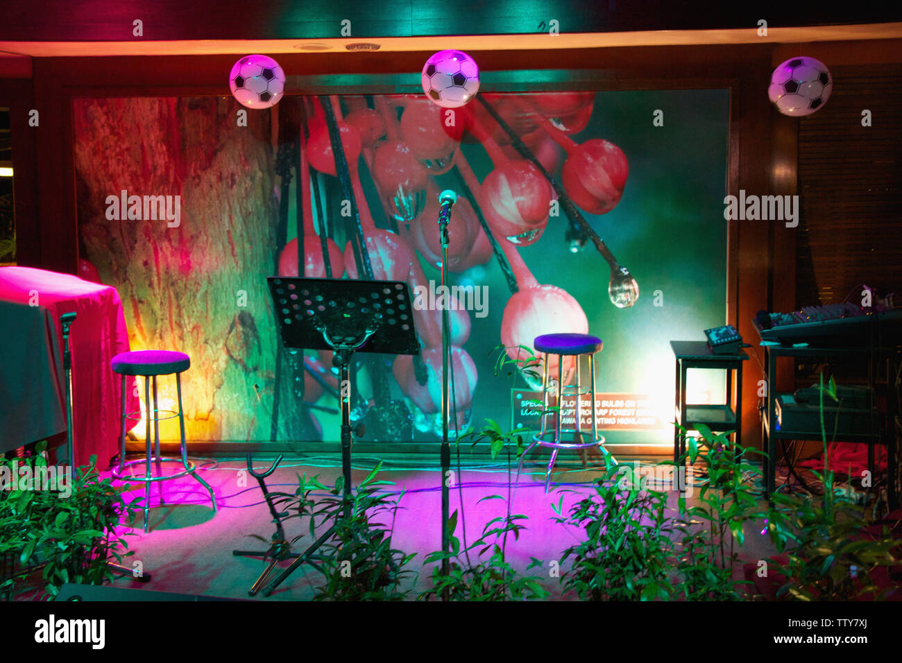 Musical stage in a restaurant, Genting Highlands, Malaysia Stock Photo ...