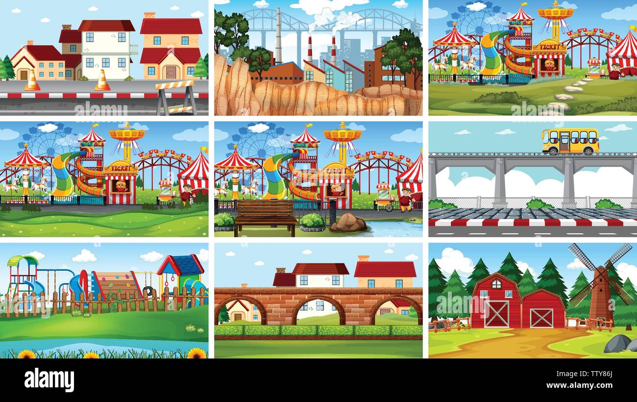 Set of different landscape illustration Stock Vector Image & Art - Alamy