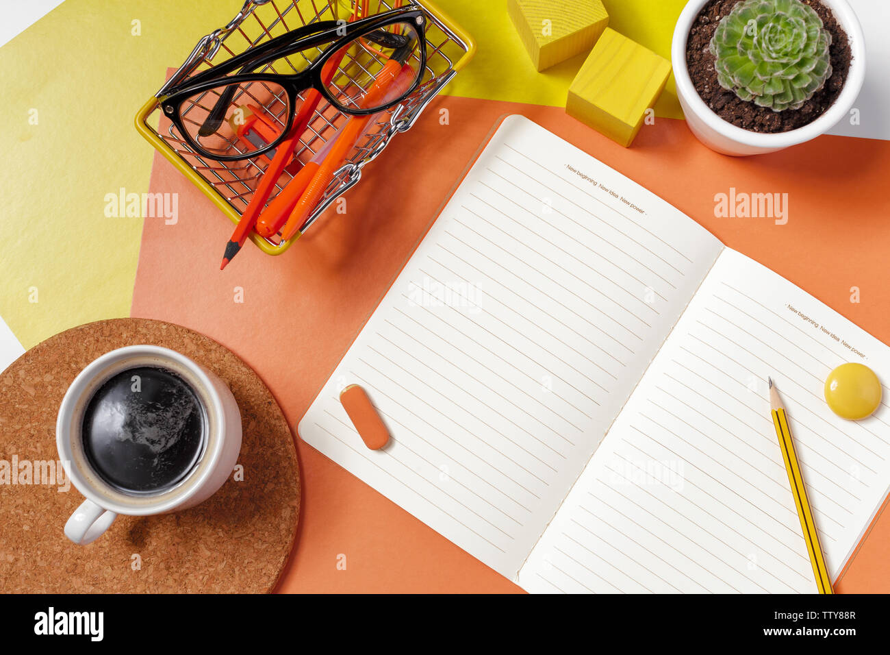 Work space, top view Stock Photo - Alamy