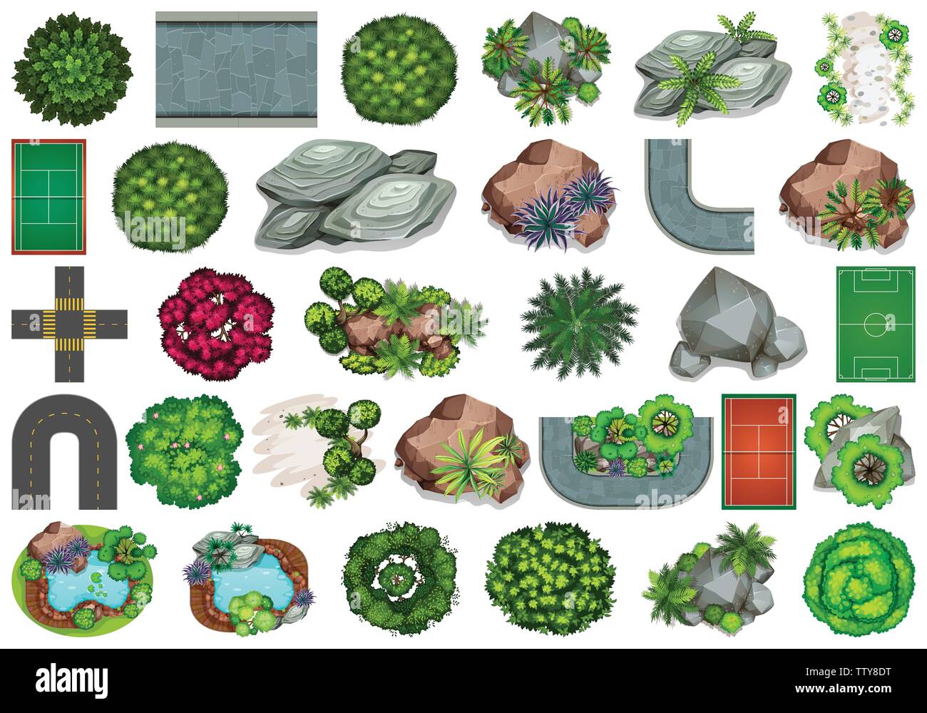 Set of garden element illustration Stock Vector Image & Art - Alamy