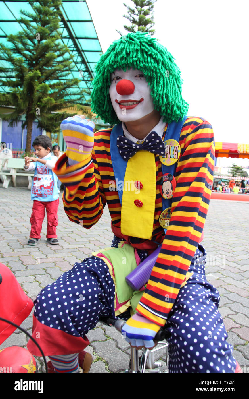 Clown showing fist in an amusement park, Genting Highlands, Malaysia ...