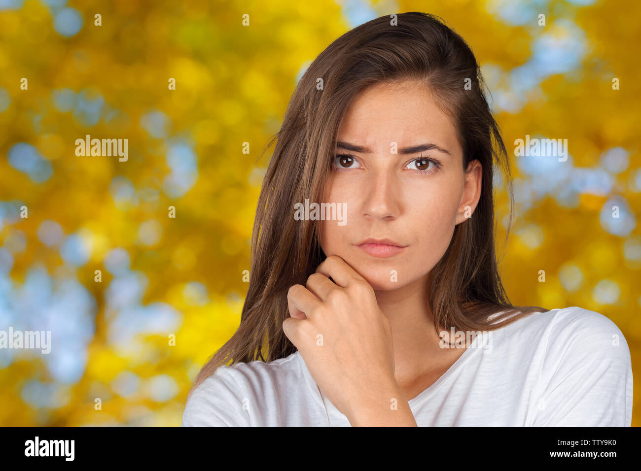 closeup emotional portrait sad woman Stock Photo - Alamy