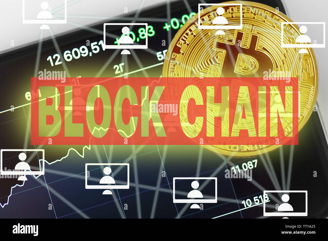 bitcoin crypto currency diagram Stock Photo - Alamy