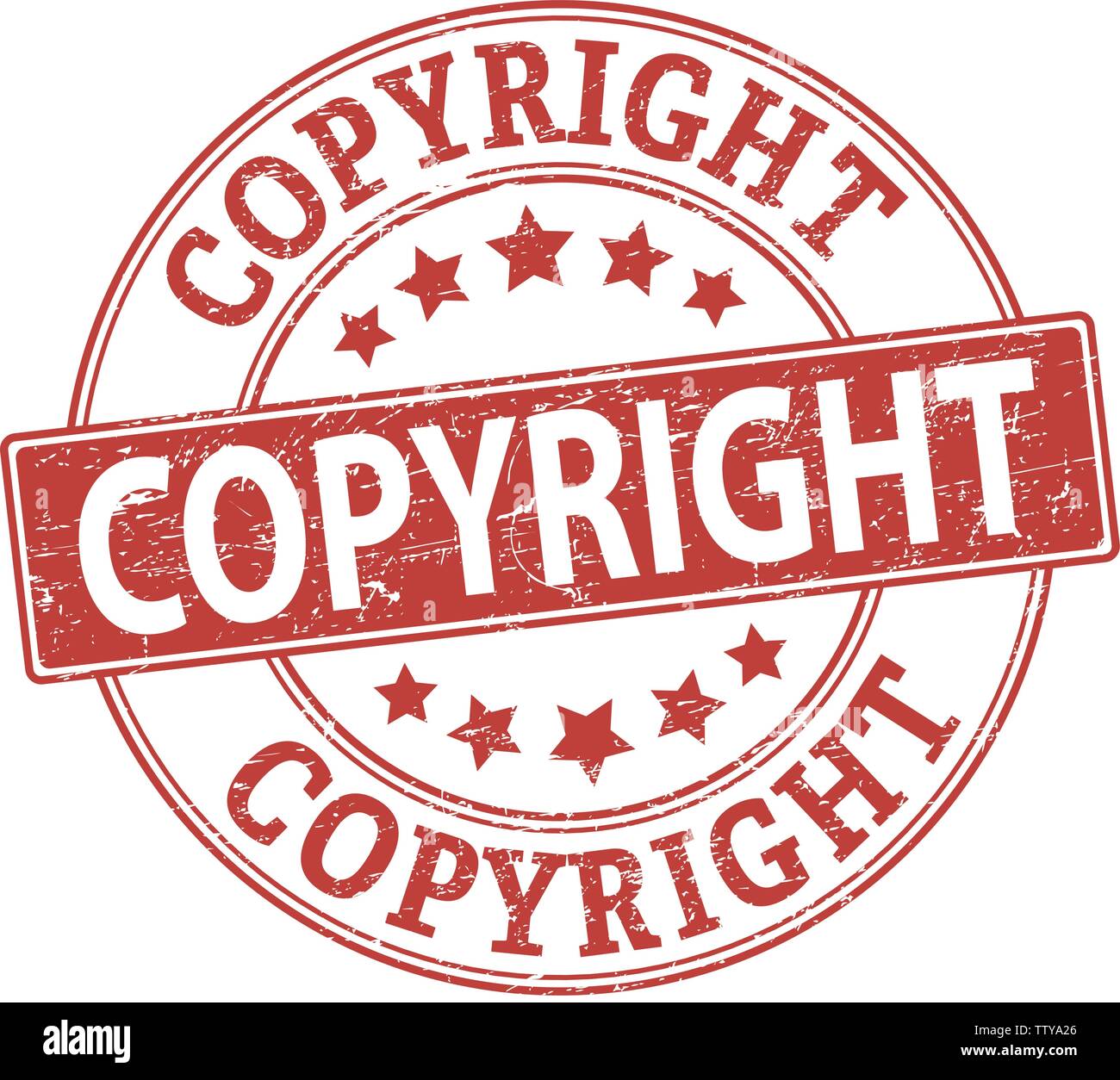 copyright round red grunge web rubber stamp isolated Stock Vector Image ...