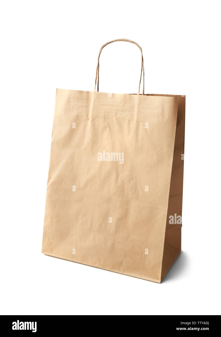 Blank paper bag on white background Stock Photo - Alamy