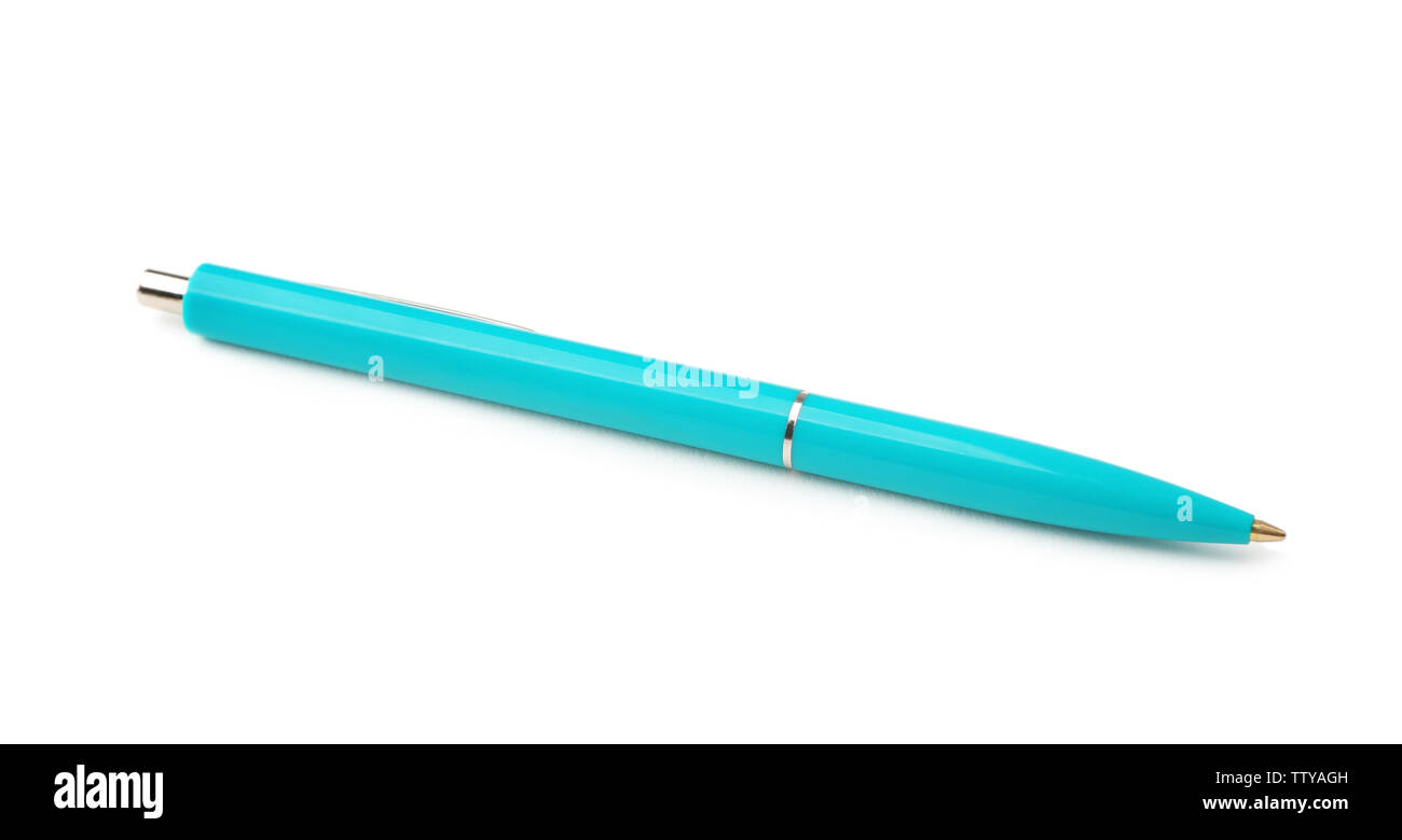 Blank ballpoint pen on white background Stock Photo - Alamy