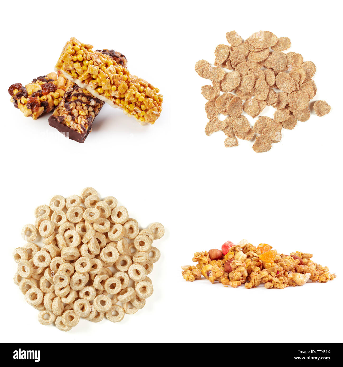 Crunchy corn bran cereal Cut Out Stock Images & Pictures - Alamy