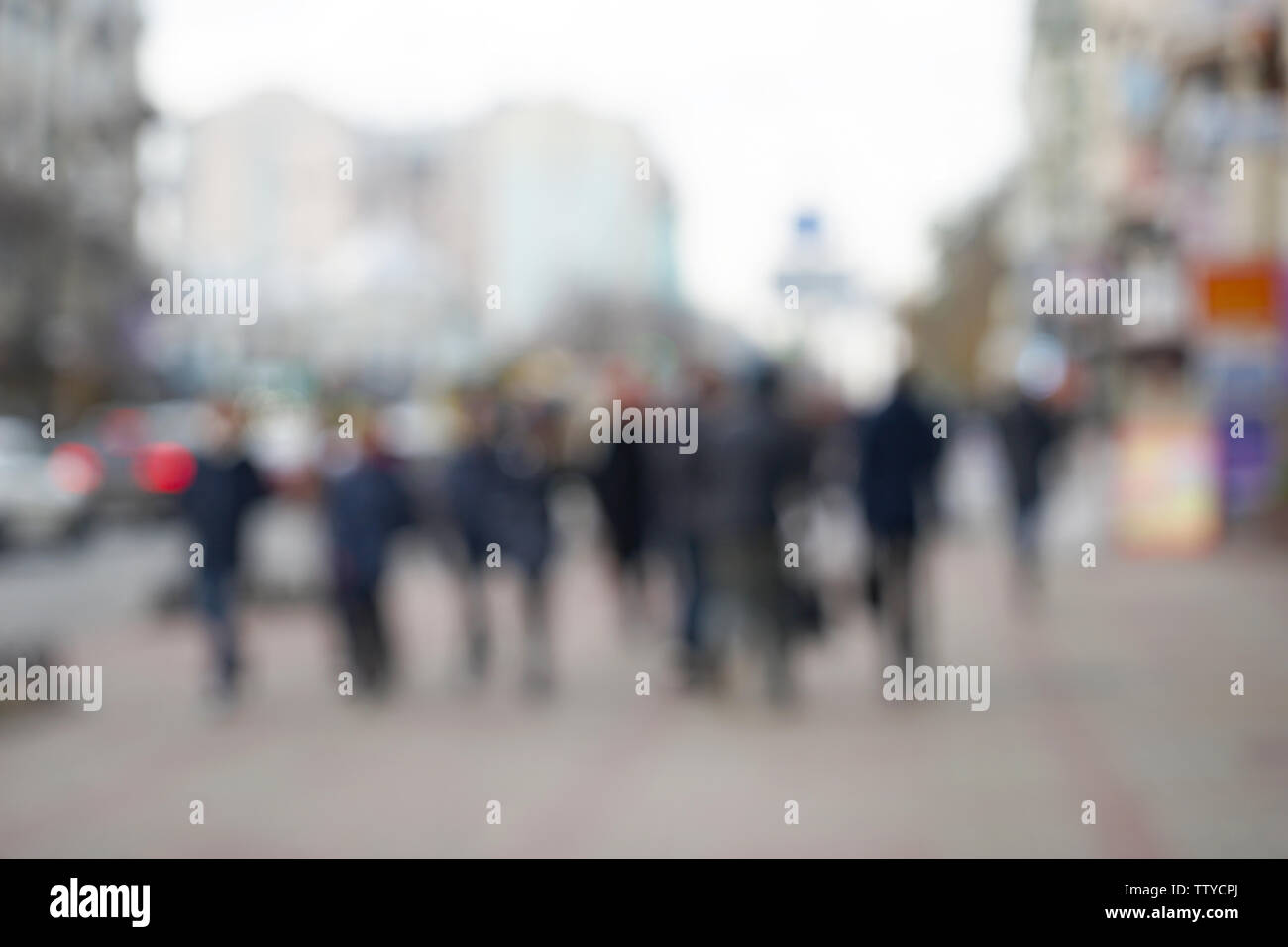 Blurred background of crowded city street Stock Photo - Alamy