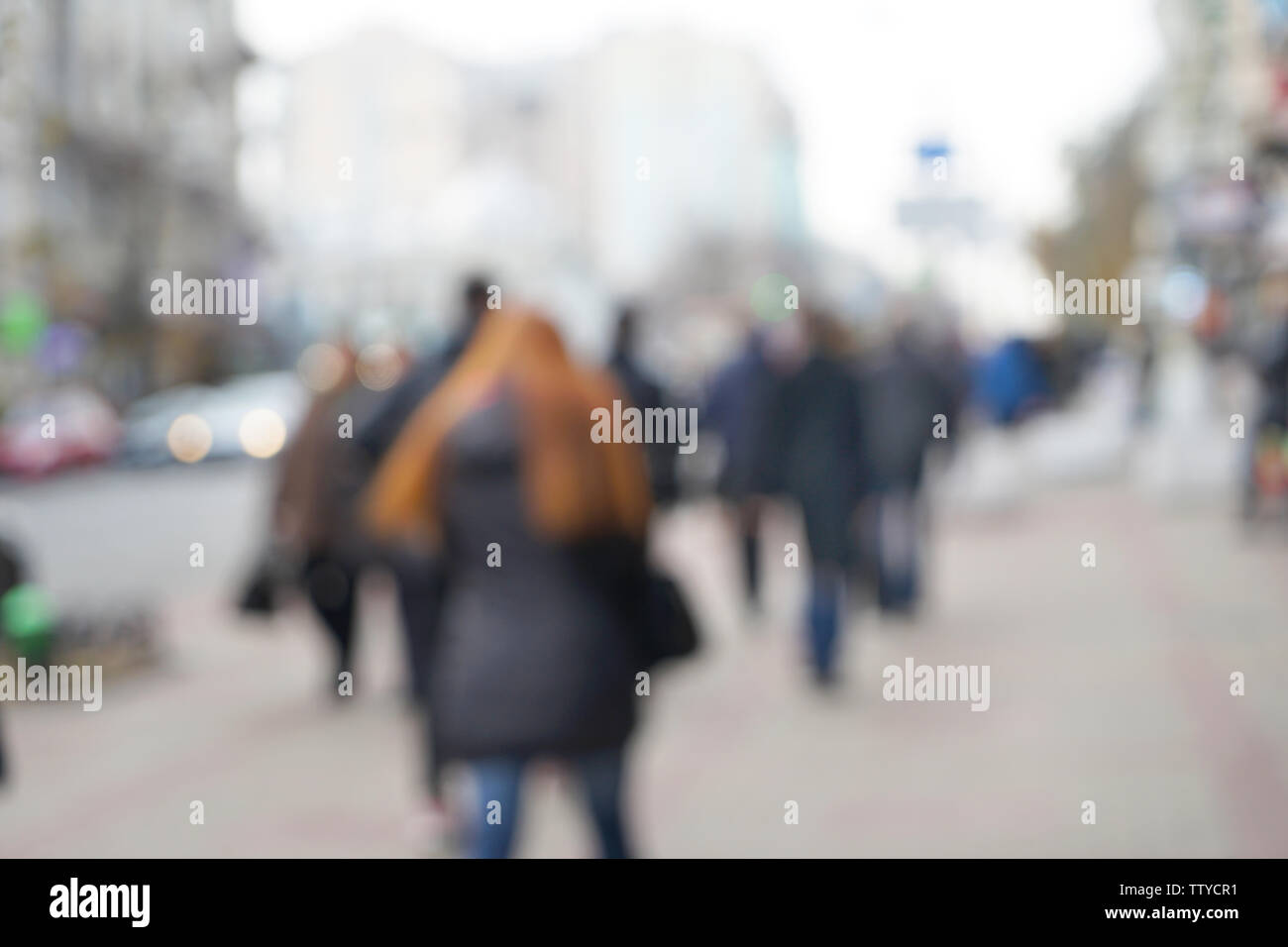 Blurred background of crowded city street Stock Photo - Alamy