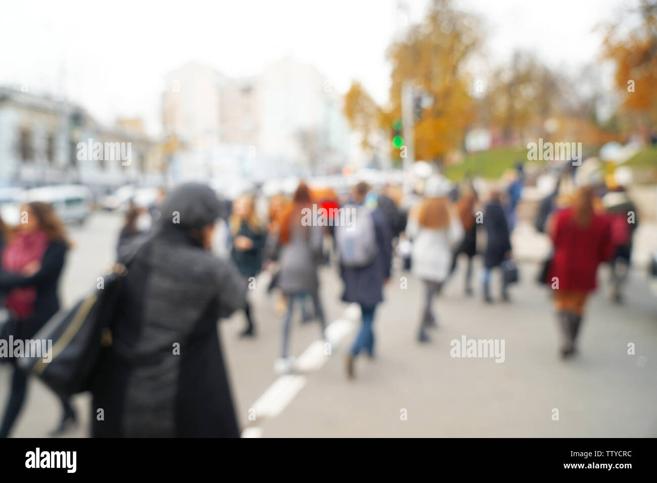 Blurred background of crowded city street Stock Photo - Alamy
