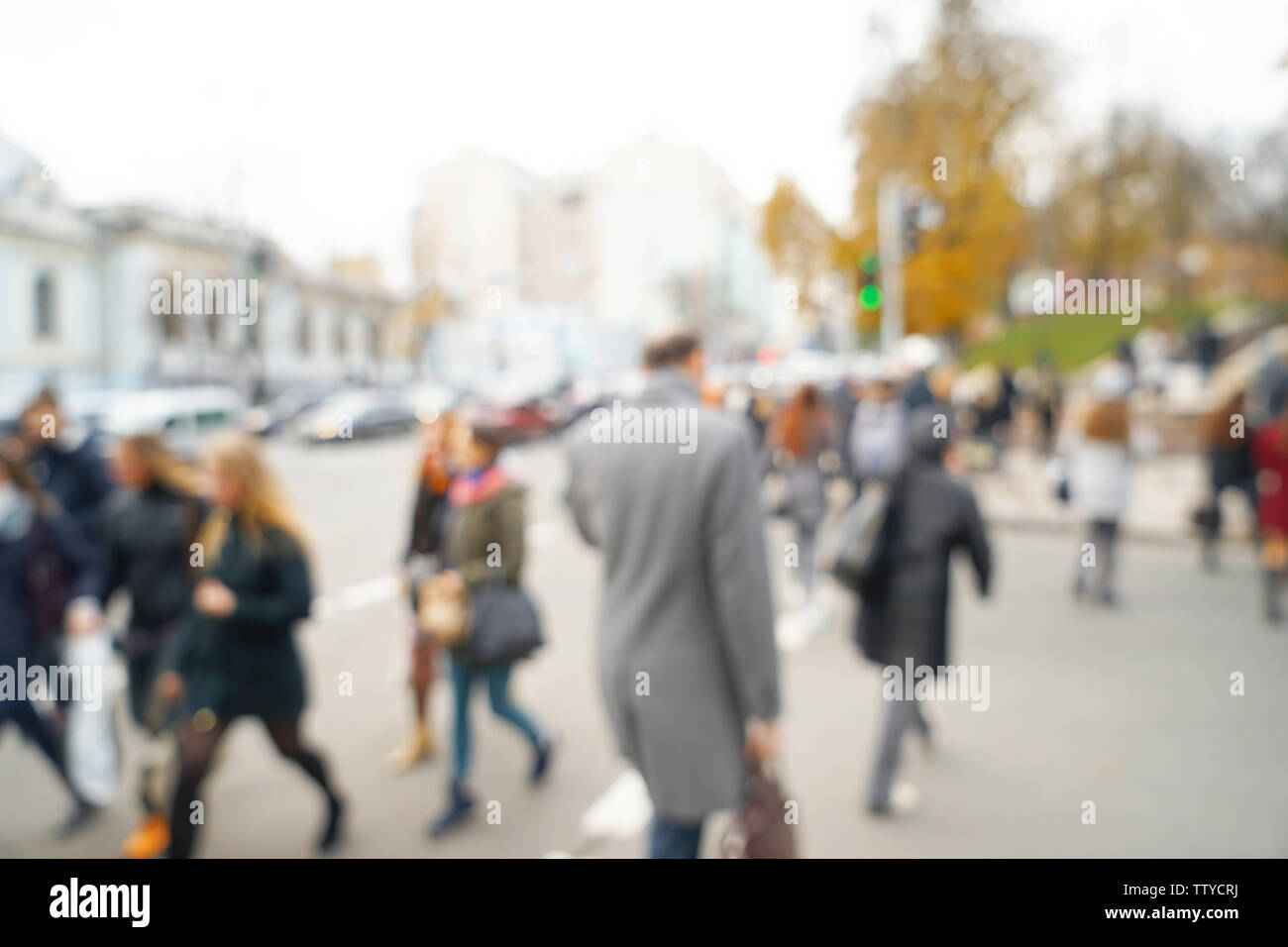 Blurred background of crowded city street Stock Photo - Alamy