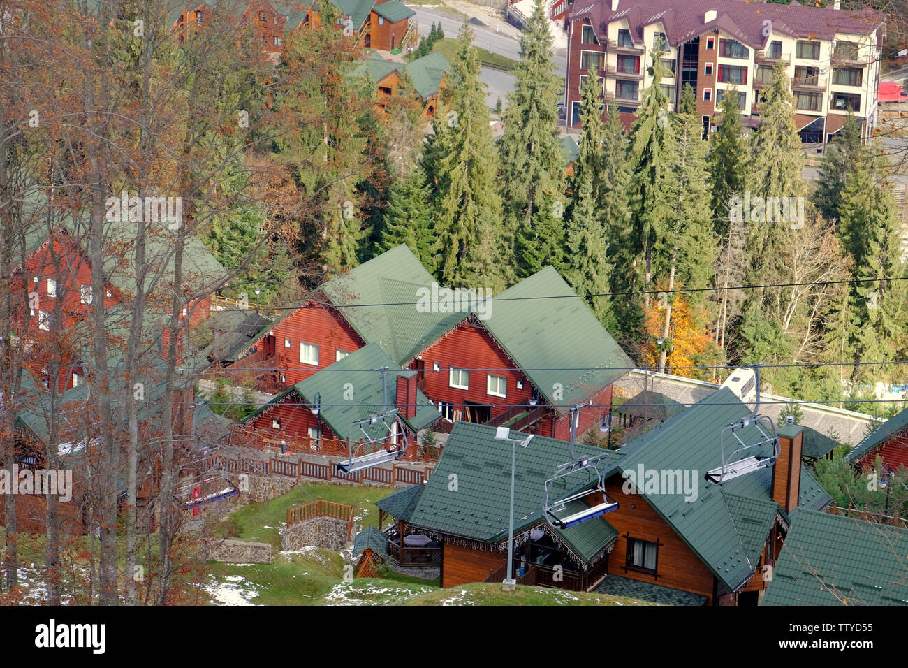 Beautiful modern resort in mountains Stock Photo - Alamy