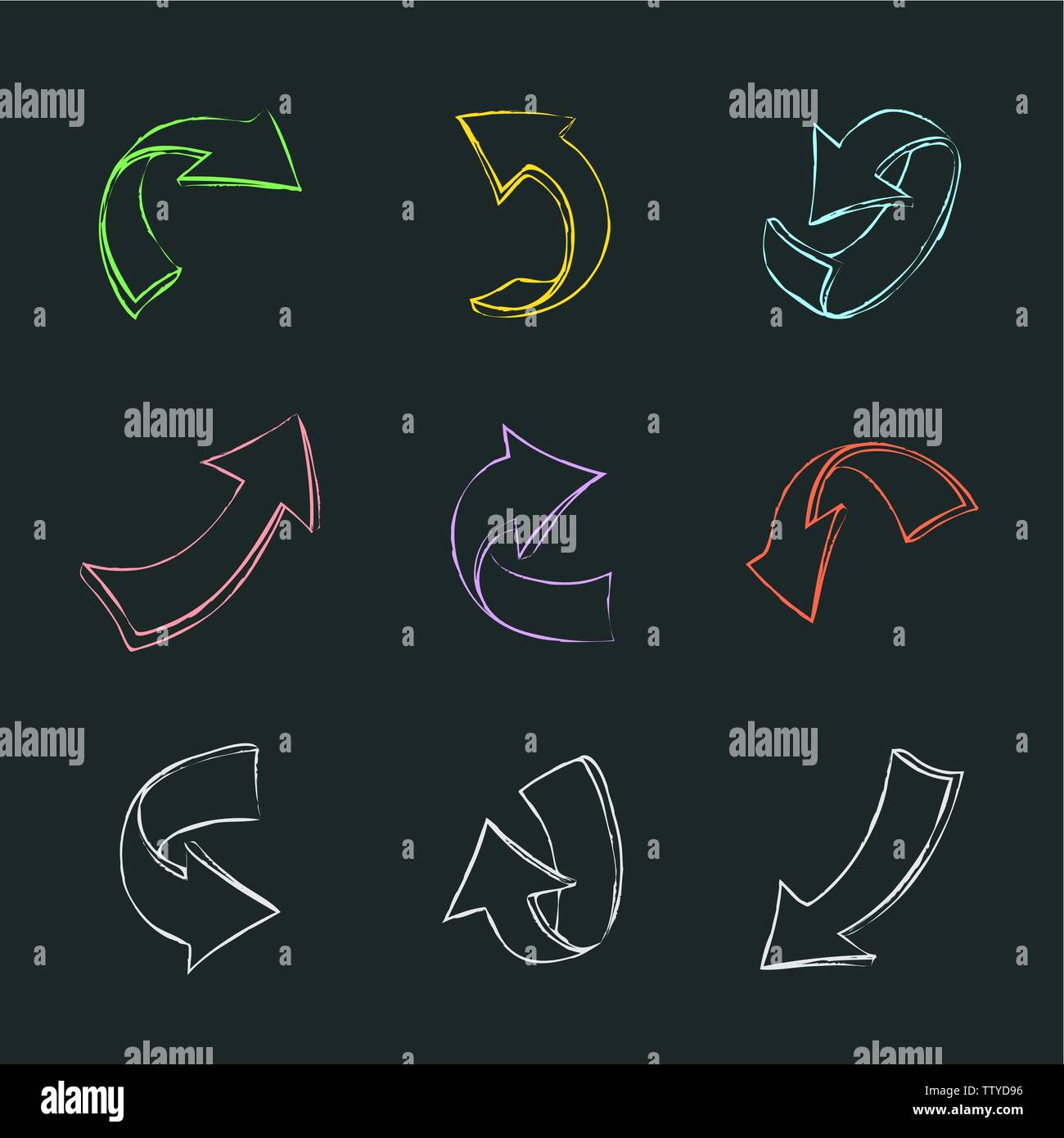 different drawn arrows set Stock Vector Image & Art - Alamy