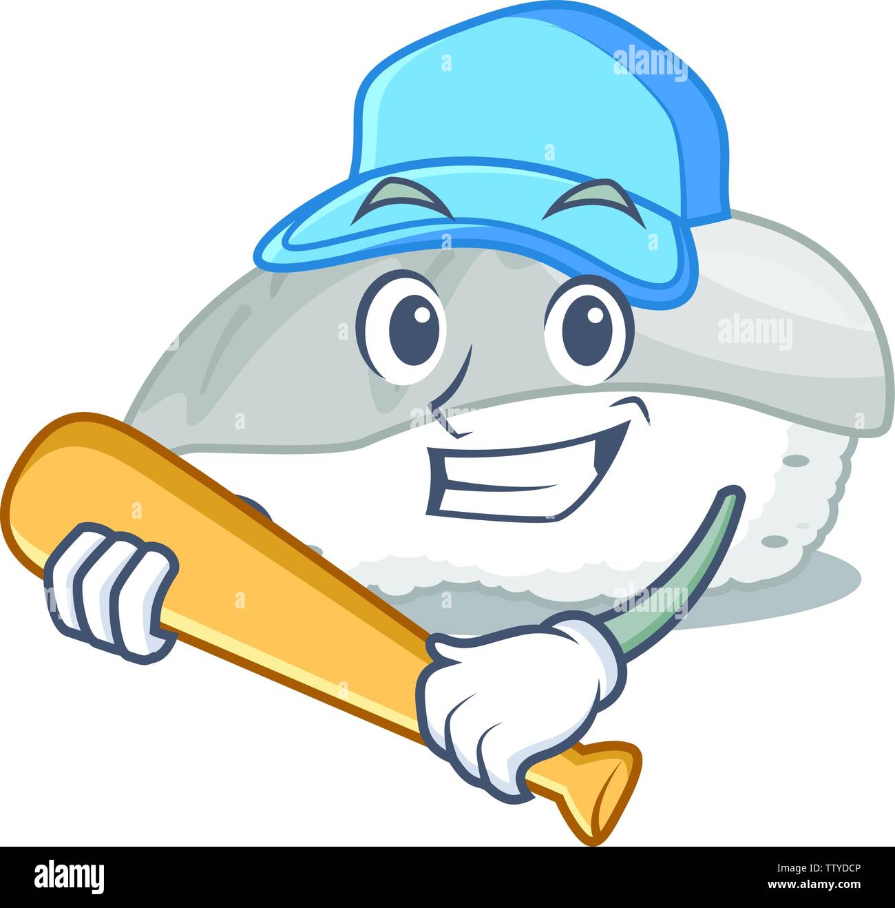 Playing baseball ika sushi isolated with the cartoon Stock Vector Image ...