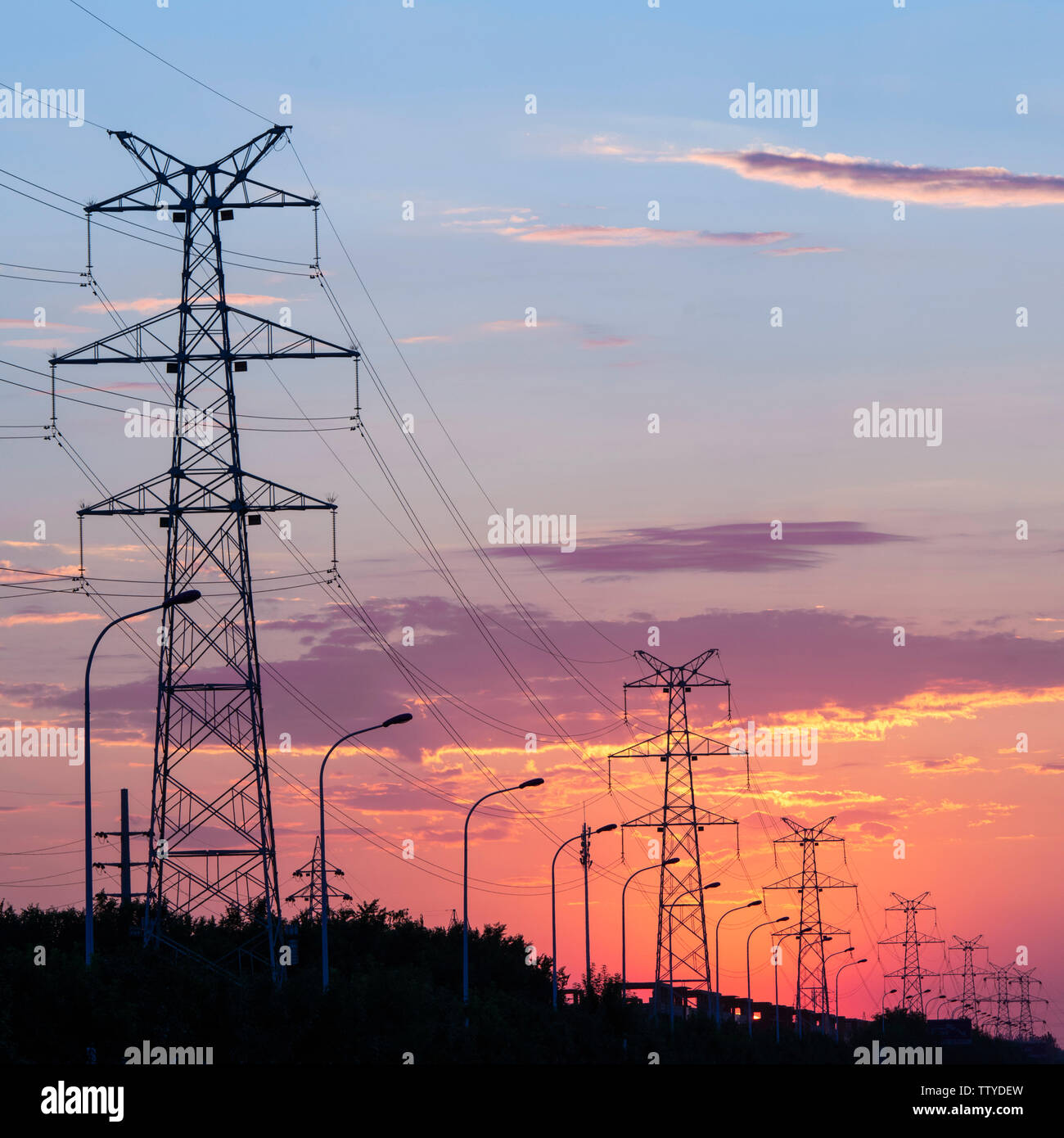 high voltage line Stock Photo - Alamy
