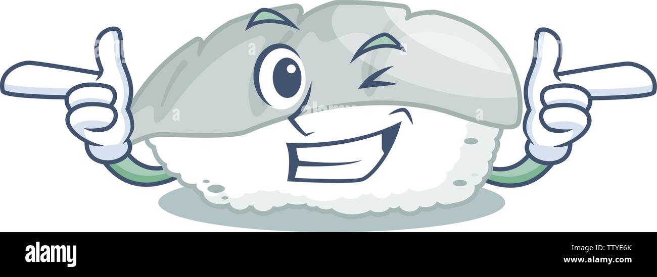 Wink ika sushi is served mascot place Stock Vector Image & Art - Alamy