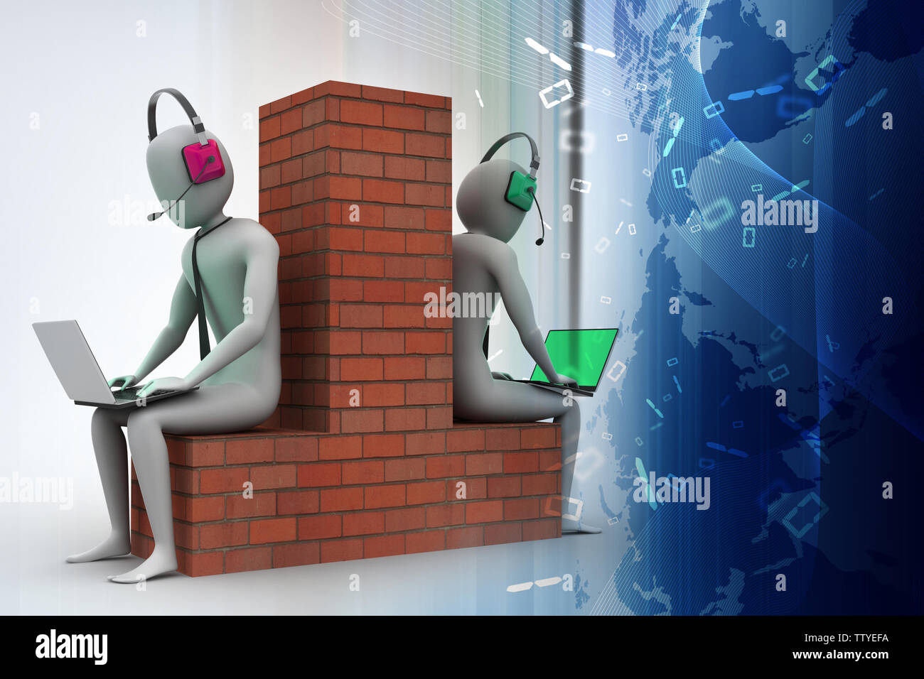 3d people working in laptop Stock Photo - Alamy