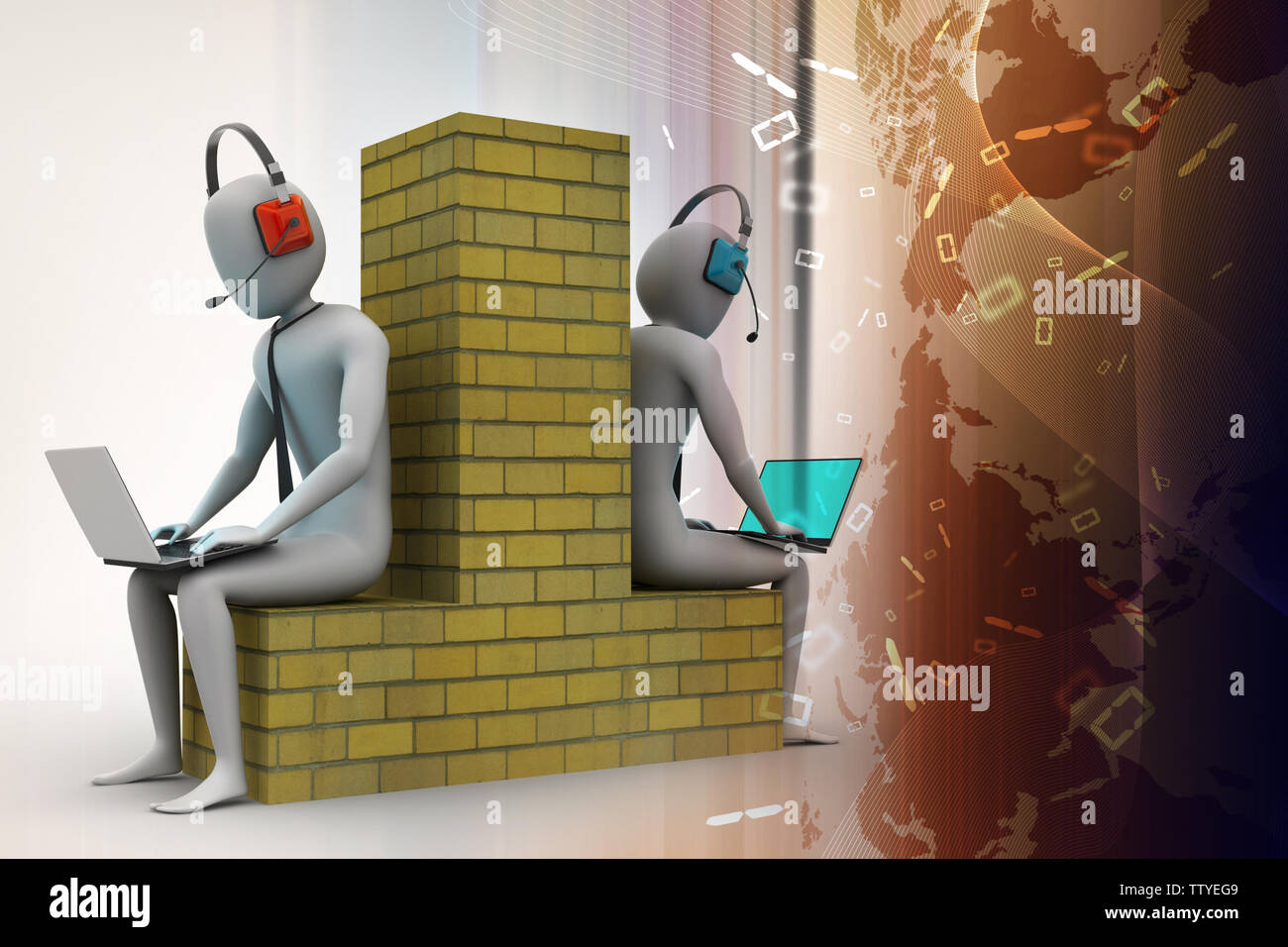 3d people working in laptop Stock Photo - Alamy