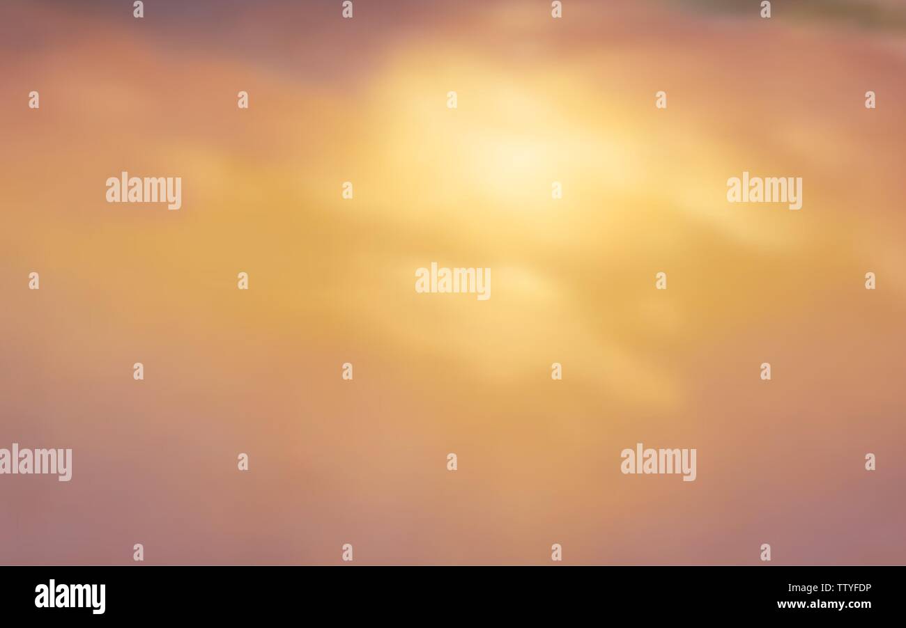 Editable vector illustration of high misty clouds in a blue and orange ...