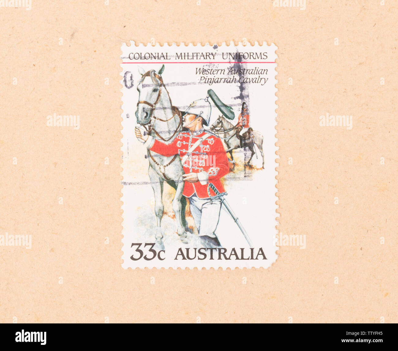 AUSTRALIA - CIRCA 1980: A stamp printed in Australia shows a military ...