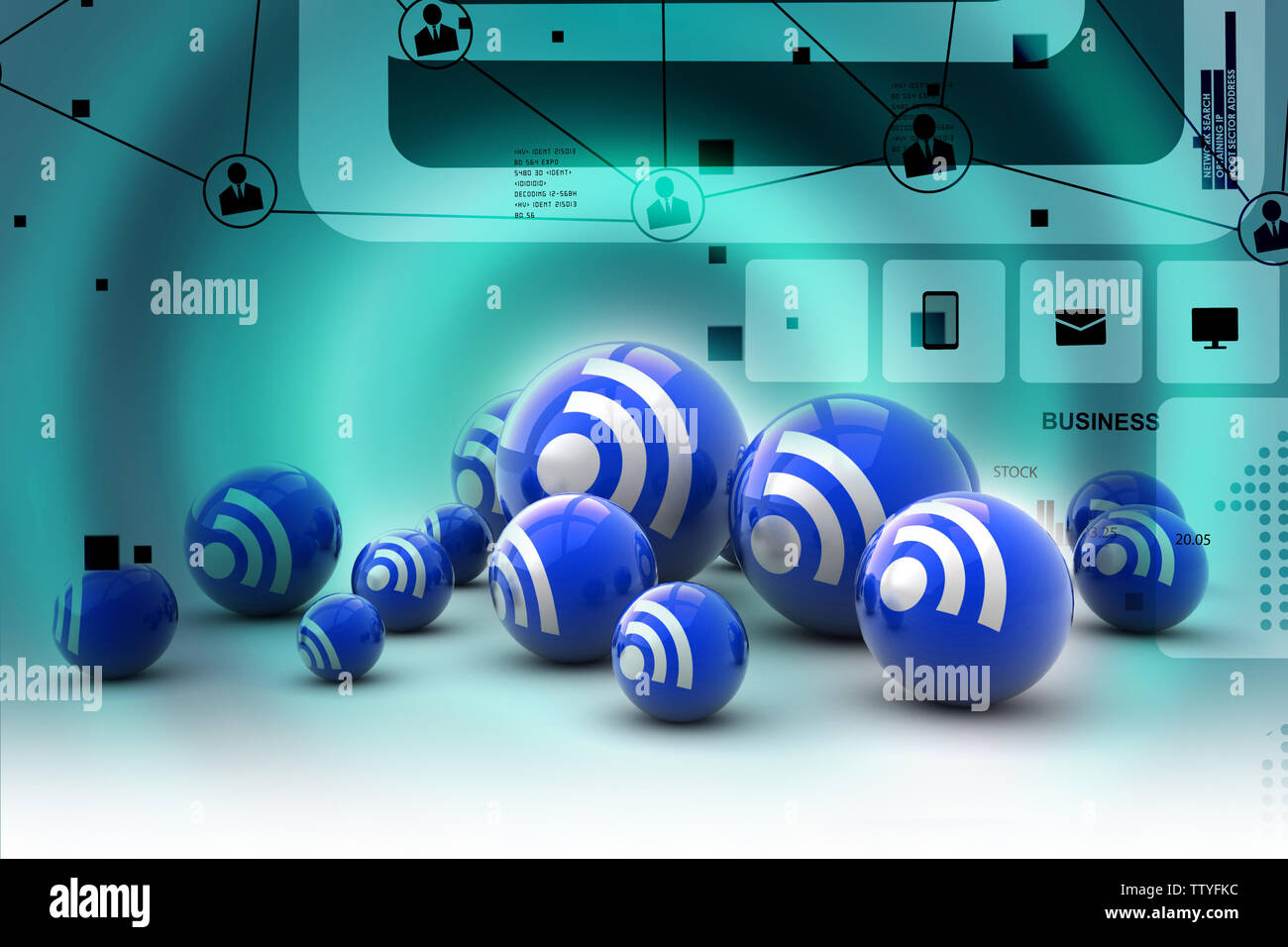 Social networking bubbles Stock Photo - Alamy