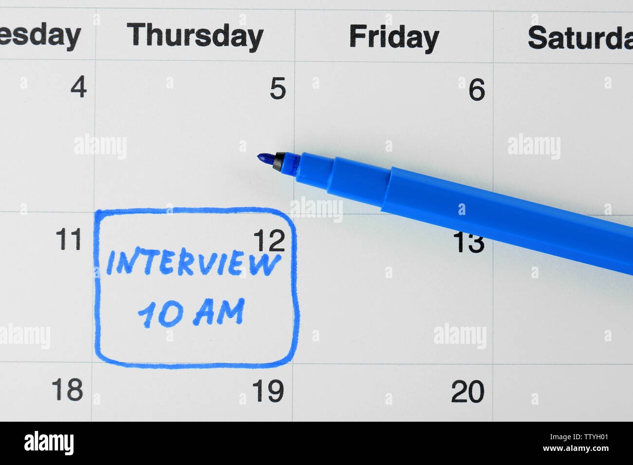 Job interview date on calendar Stock Photo - Alamy