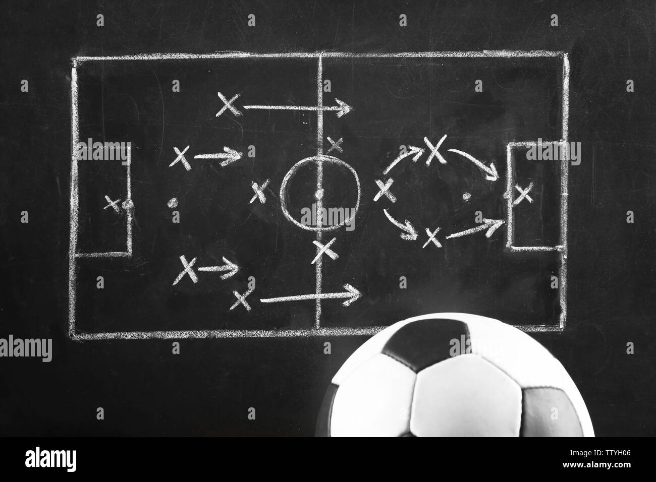 Illustration chalkboard game plan soccer hi-res stock photography and ...