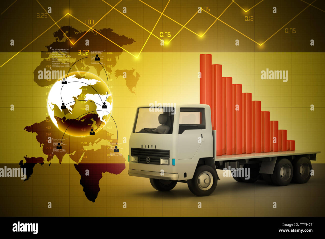 Transportation of business graph in truck Stock Photo - Alamy