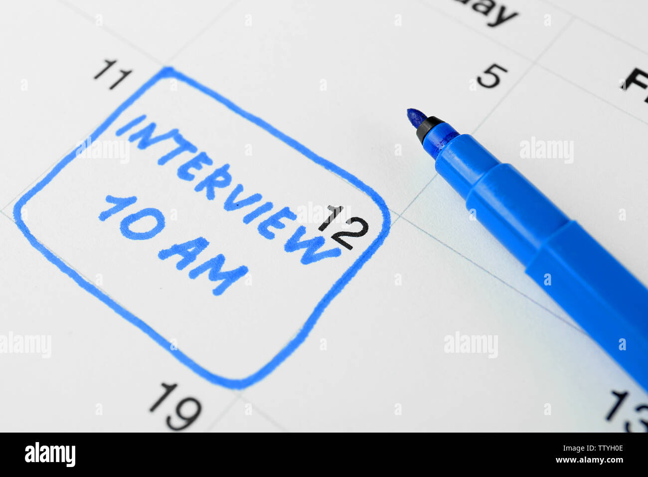 Job interview date on calendar Stock Photo - Alamy
