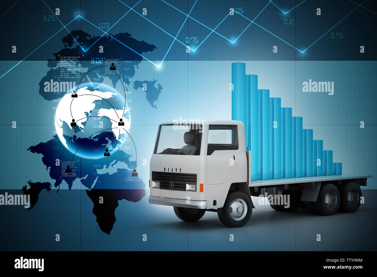 Transportation of business graph in truck Stock Photo - Alamy