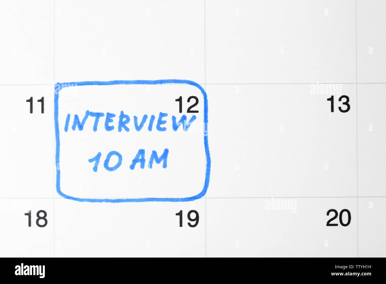 Job interview date on calendar Stock Photo - Alamy