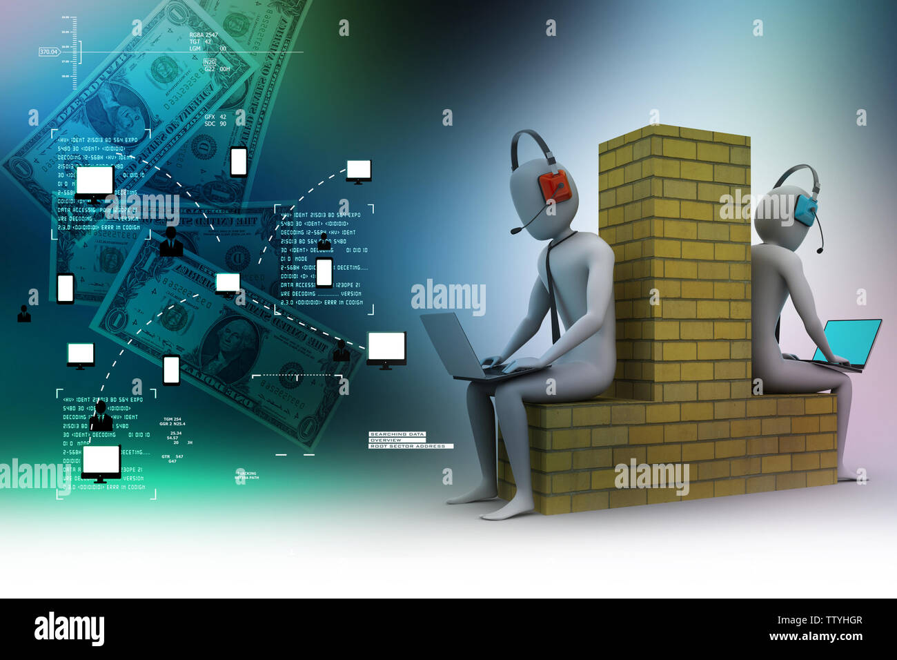 3d people working in laptop Stock Photo - Alamy