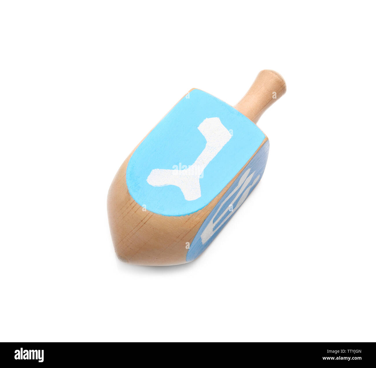 Wooden dreidel for Hanukkah on white background Stock Photo - Alamy