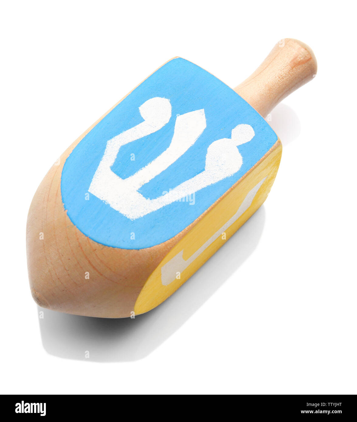 Wooden dreidel for Hanukkah on white background Stock Photo - Alamy