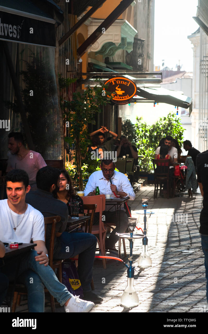 Café culture in the pretty side streets of Istanbul’s Pera district ...